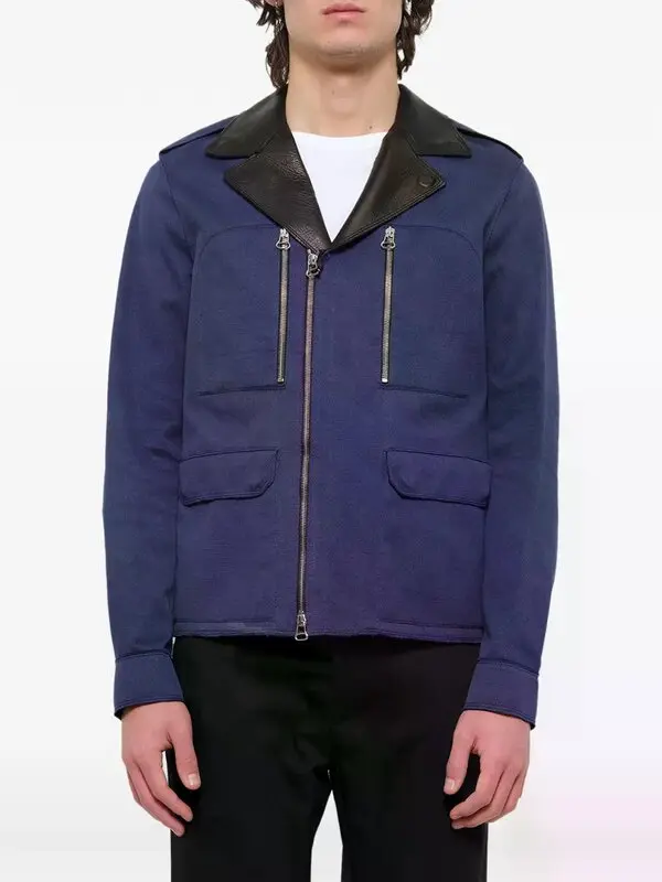 LANVIN Zip-up Leather-trim Jacket