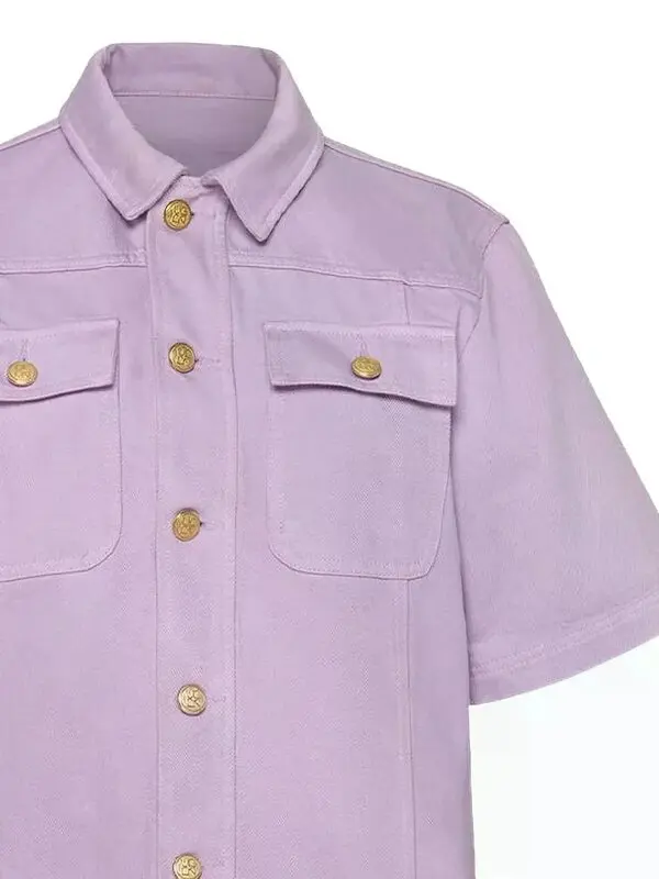 Ulla Johnson Button-up Short-sleeve Mini Dress - Purple