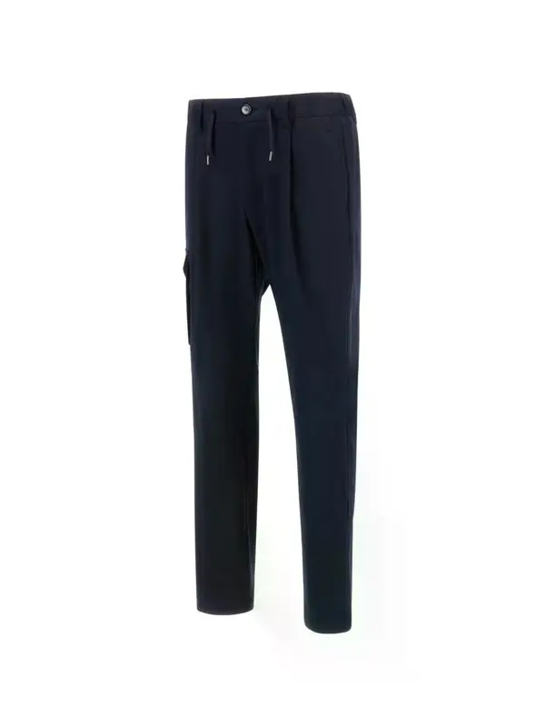 Herno Navy Cargo Pocket Straight-leg Trousers