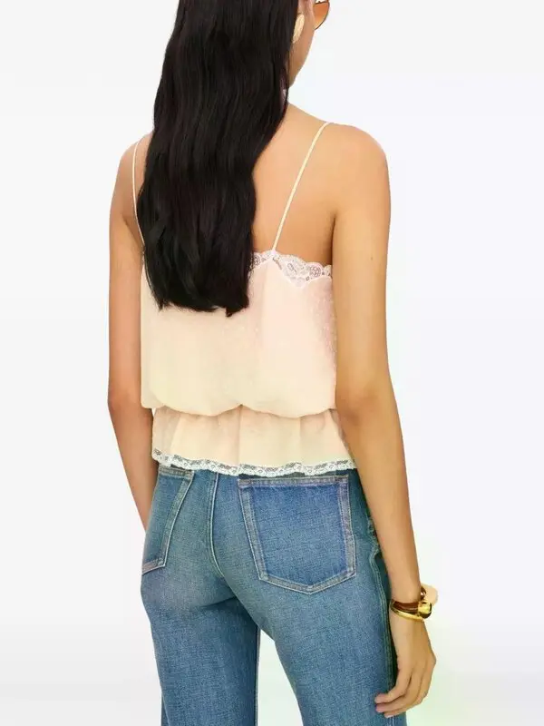 Chloé Lace-trim Peplum Camisole - Neutrals