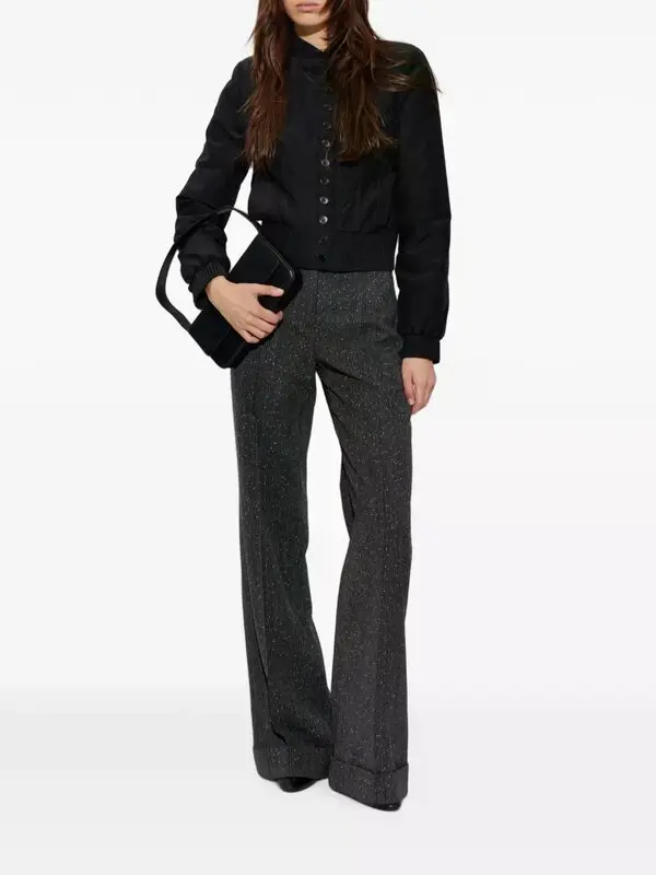 Alexander McQueen Pinstripe Trousers With Turn-up Hems