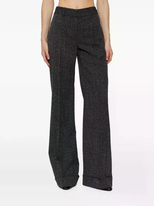Alexander McQueen Pinstripe Trousers With Turn-up Hems
