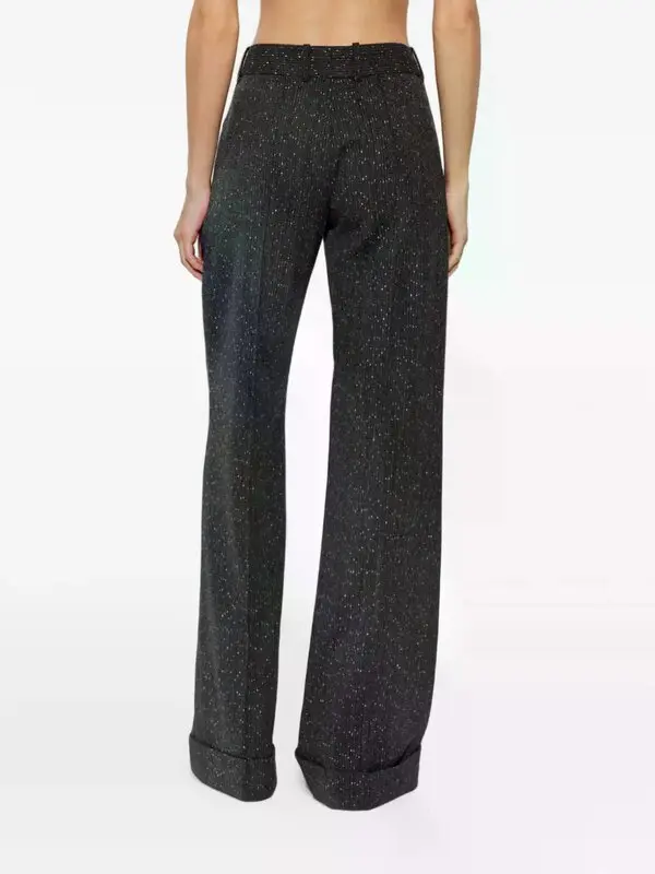 Alexander McQueen Pinstripe Trousers With Turn-up Hems