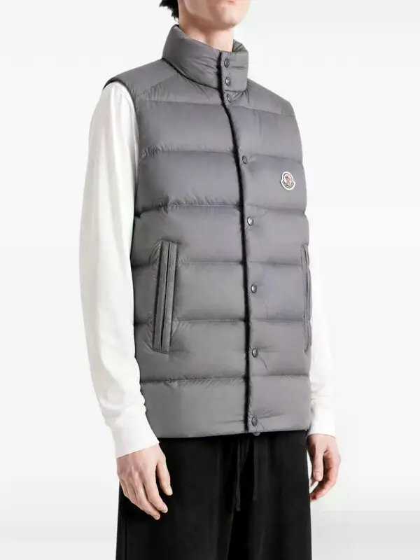 Moncler Quilted High Neck Vest - Grey