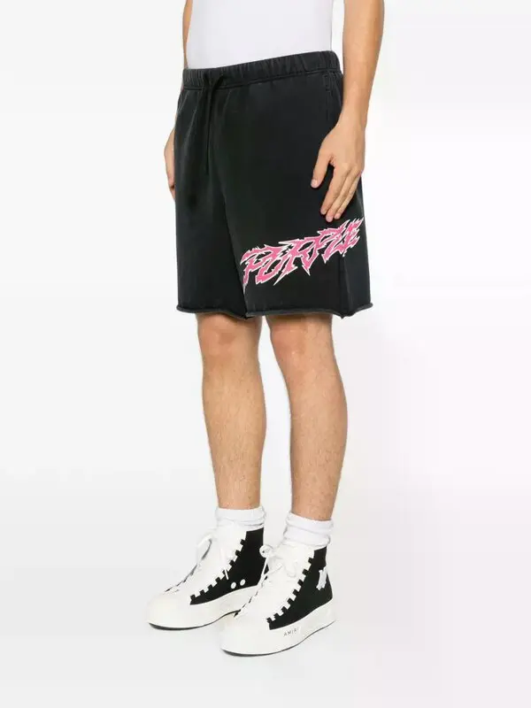 PURPLE BRAND Graphic Print Raw-cut Shorts