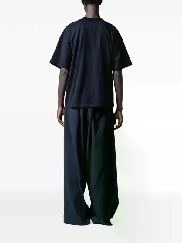 YOSHIOKUBO Twist Pleated Wide-leg Trousers