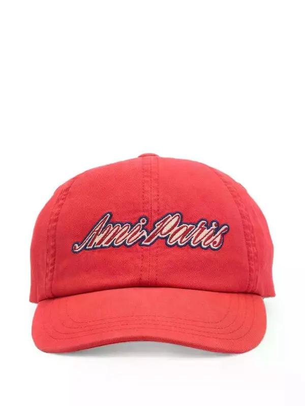 AMI Paris Cotton Baseball Cap - Red