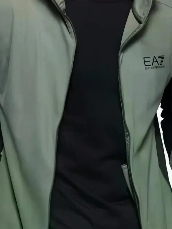 EA7 Logo Print Hooded Jacket