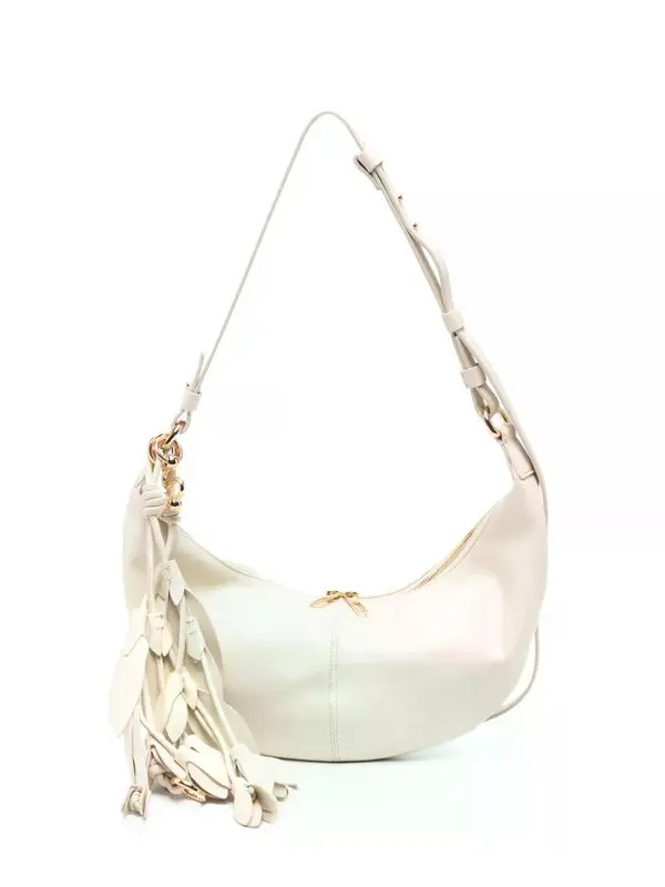 Sportmax Leather Shoulder Bag With Tassel Detail - Neutrals