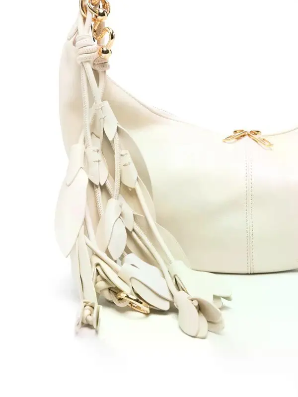 Sportmax Leather Shoulder Bag With Tassel Detail - Neutrals