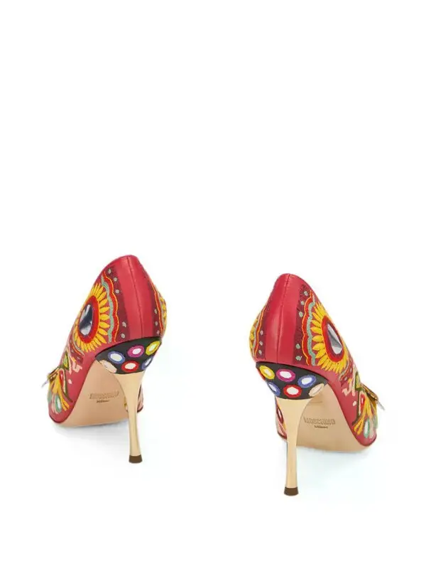 Moschino Embroidered Mirror-embellished Pumps