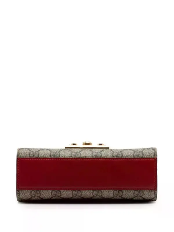 Gucci Gg Supreme Padlock Crossbody Bag - Red