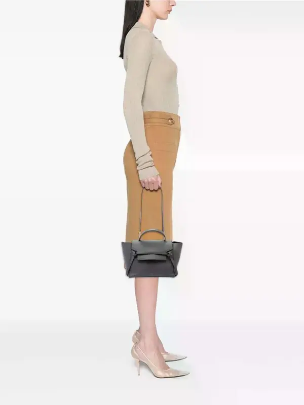Celine 2017 Mini Leather Belt Bag Satchel - Grey