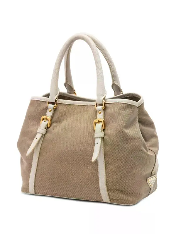 Prada Canvas Canapa Logo Bow Satchel