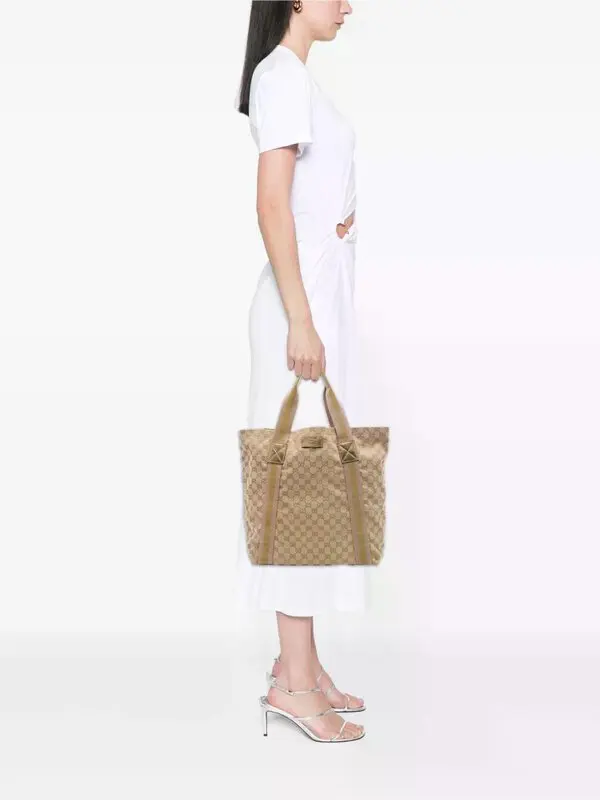 Gucci Gg Canvas Web Tote Bag - Neutrals