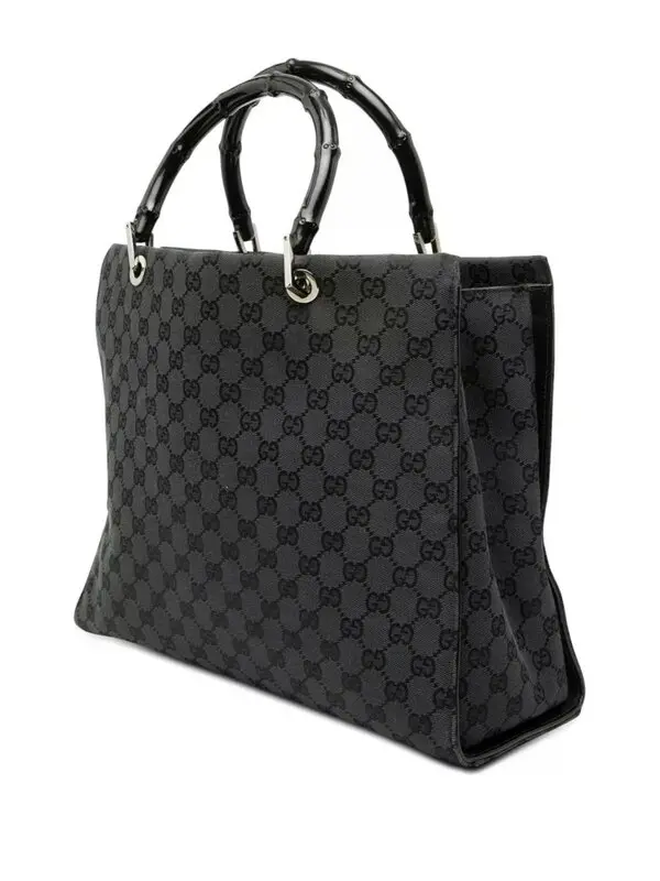 Gucci Gg Canvas Bamboo Handbag