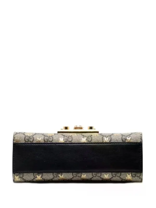 Gucci Gg Supreme Bee Padlock Crossbody Bag - Black
