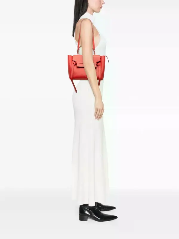Celine 2017 Grained Calfskin Belt Bag Satchel - Red