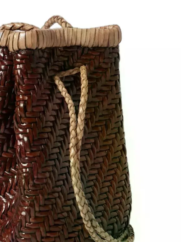 VIPERA Frida Frame Woven Leather Bucket Bag