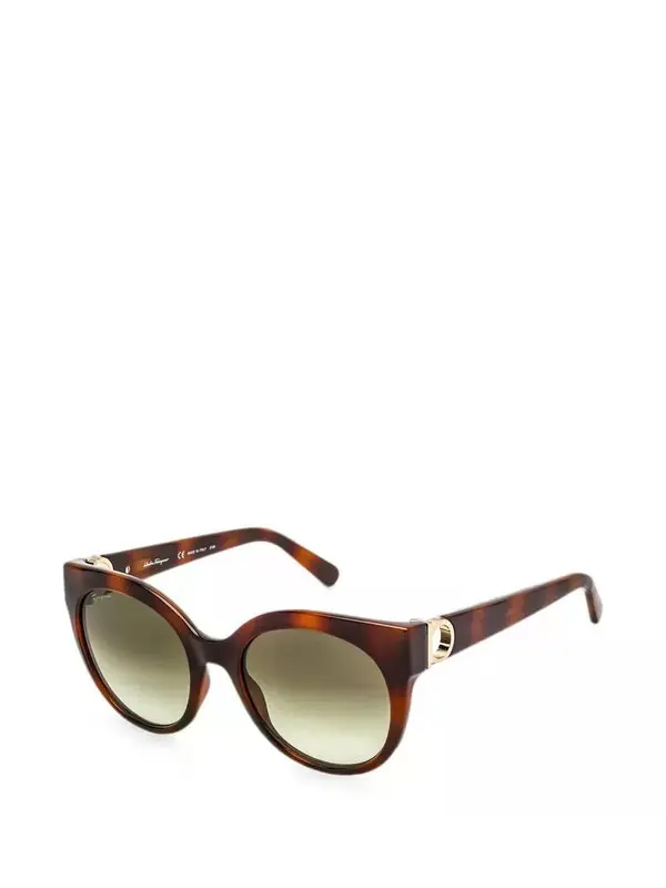 FERRAGAMO Tortoiseshell-effect Round-frame Sunglasses