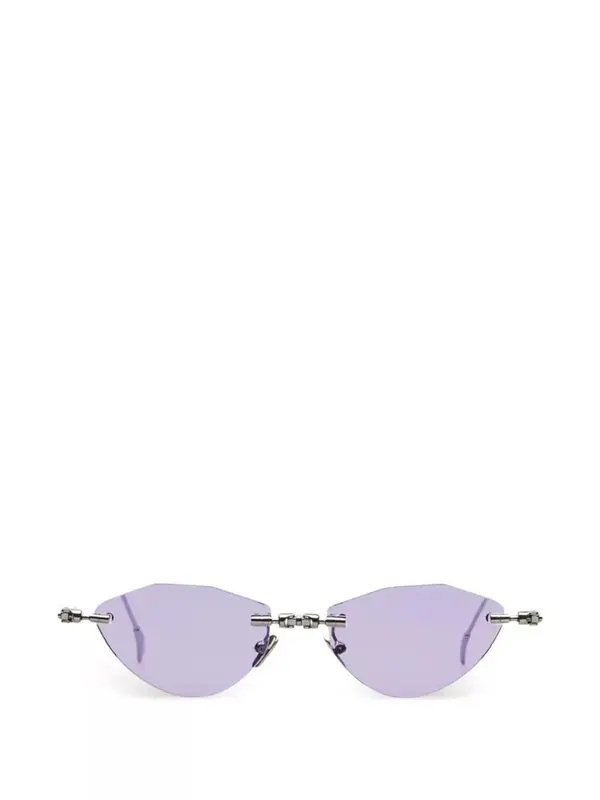 KUBORAUM Geometric Frame Rimless Sunglasses - Silver