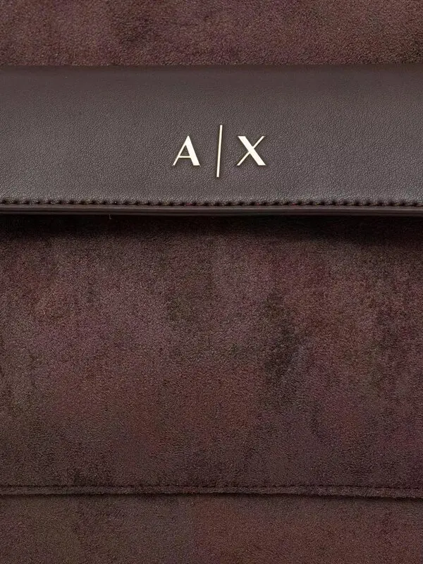 Armani Exchange Suede-effect Logo Strap Tote Bag