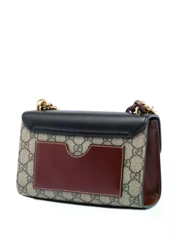 Gucci Small Gg Supreme Padlock Crossbody Bag - Black