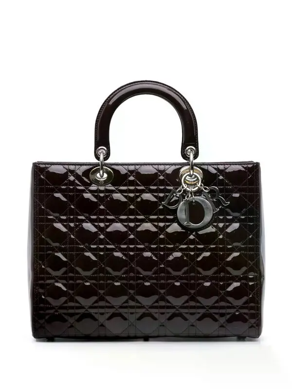 Dior Patent Cannage Lady Satchel - Red