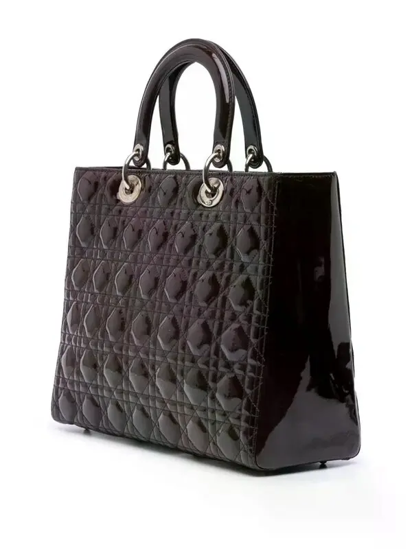 Dior Patent Cannage Lady Satchel - Red