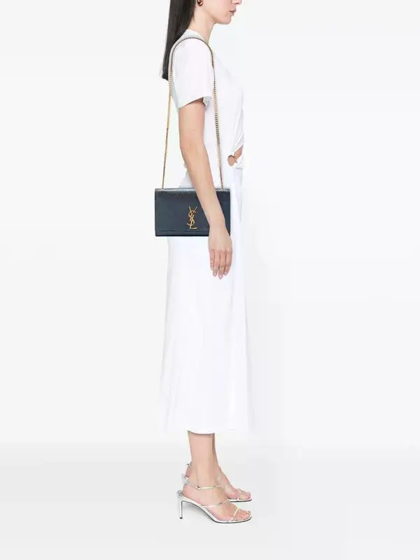 Saint Laurent Glittered Leather Monogram Kate Crossbody Bag