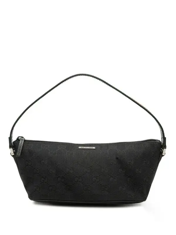 Gucci Gg Canvas Web Shoulder Bag - Black