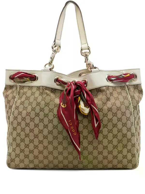 Gucci Gg Canvas Positano Tote Bag - Neutrals