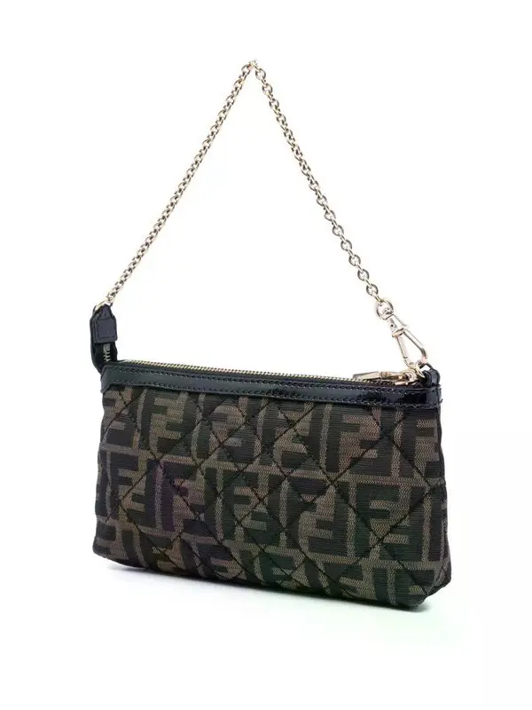 Fendi Quilted Zucca Canvas Chain Pochette Shoulder Bag