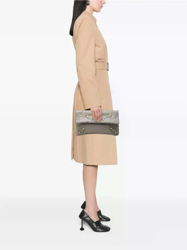 Balenciaga Lambskin Leather Clutch Bag - Grey