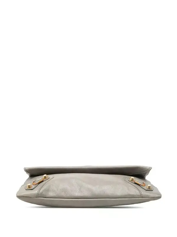 Balenciaga Lambskin Leather Clutch Bag - Grey