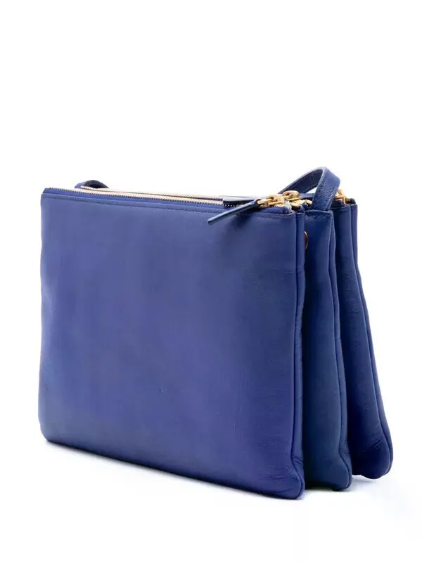Celine Large Lambskin Trio Crossbody Bag - Blue