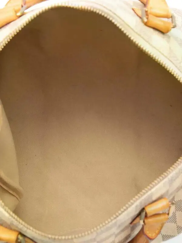 LOUIS VUITTON Damier Azur Speedy 30 Boston Bag - White