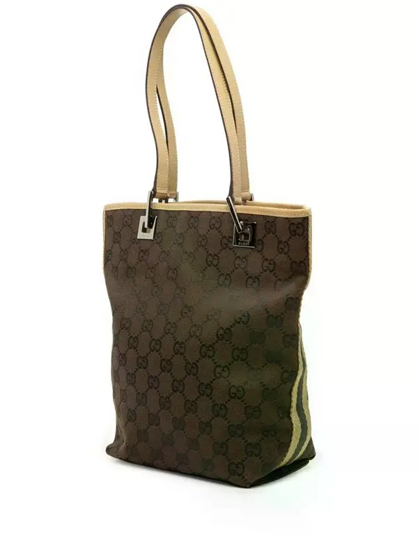 Gucci Gg Canvas Web Shoulder Bag - Brown
