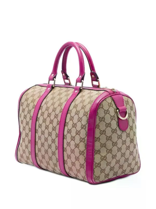 Gucci Gg Canvas Joy Boston Bag Satchel - Pink