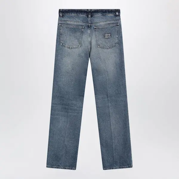Miu Miu Stone-washed Denim Trousers - Blue