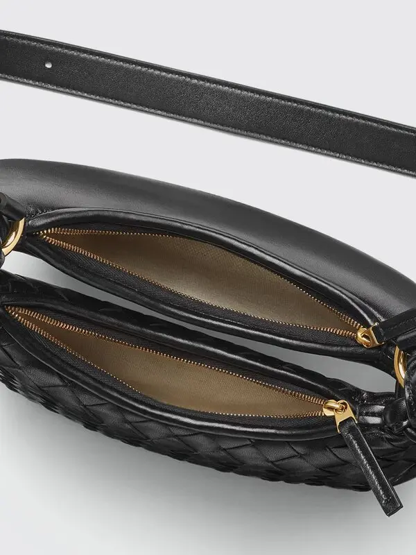 Bottega Veneta Woven Leather Crossbody Bag - Black