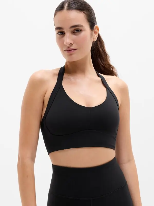 Athleta Revitalize Halter Sports Bra A-c - Black