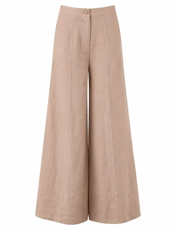 SEMICOUTURE Kym" Linen Trousers - Beige