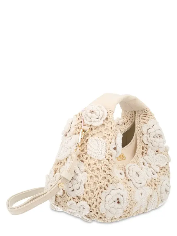 GANNI Crochet Mini Hobo Bag With Appliqu