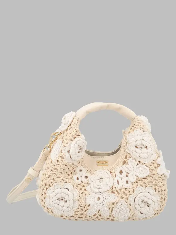 GANNI Crochet Mini Hobo Bag With Appliqu
