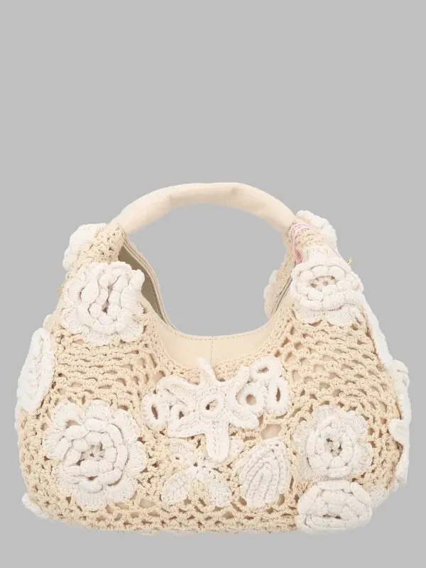GANNI Crochet Mini Hobo Bag With Appliqu