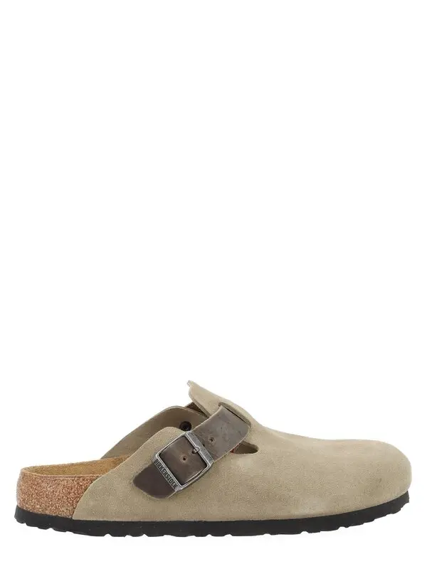 BIRKENSTOCK Sabot "boston" In Suede - Beige