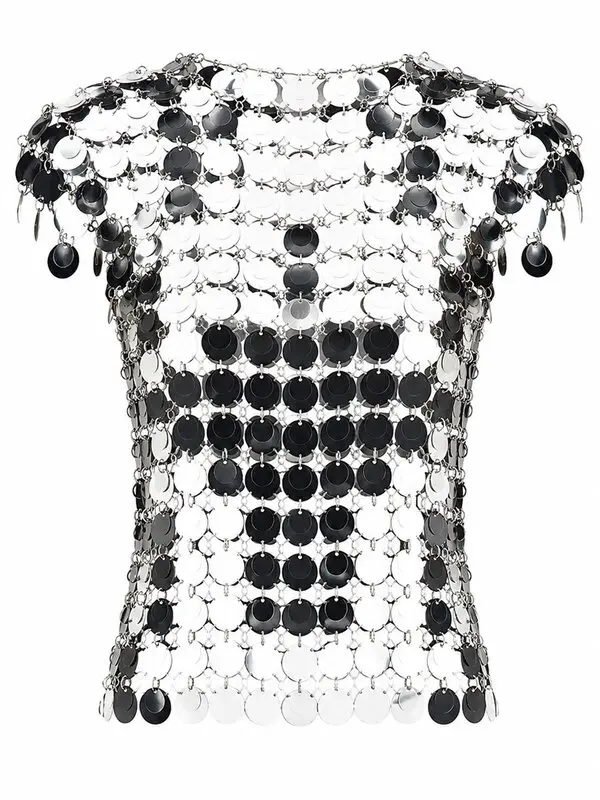 Rabanne Top "the Iconic Sparkle Discs