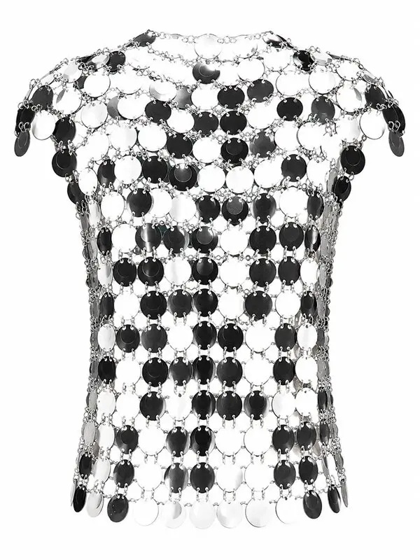 Rabanne Top "the Iconic Sparkle Discs