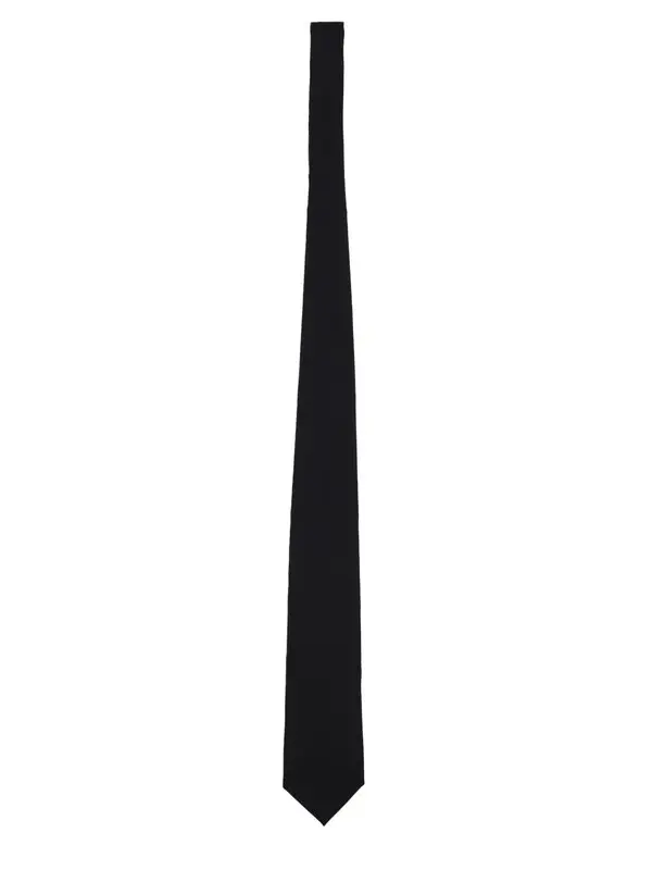 Brunello Cucinelli Cravatta In Tela Di Lana Vergine - Black
